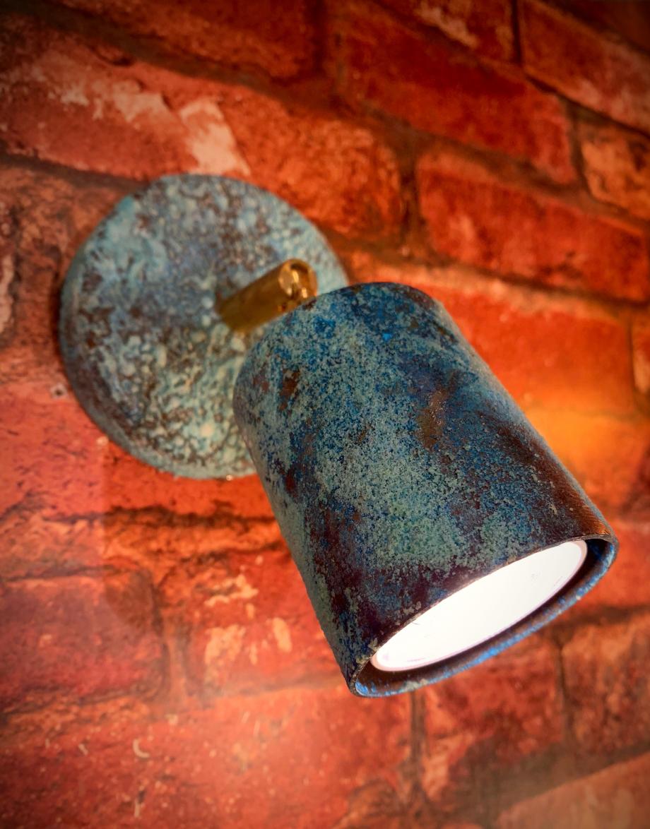 Verdigris aged copper adjustable spotlight GU10