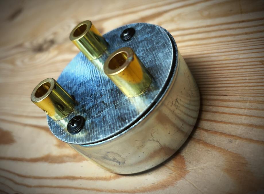 3 way conduit box ceiling rose brass grips | Fraser Besant Lighting