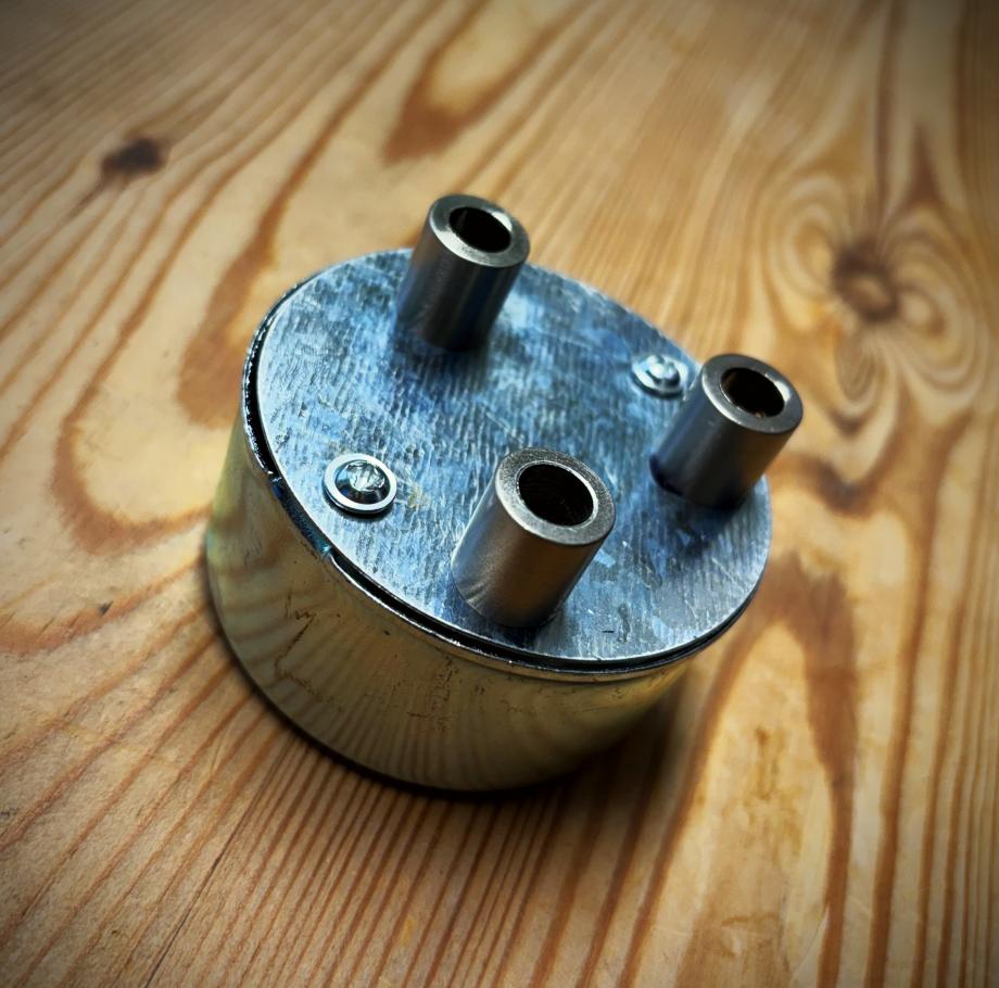 3 way conduit box ceiling rose nickel grips | Fraser Besant Lighting