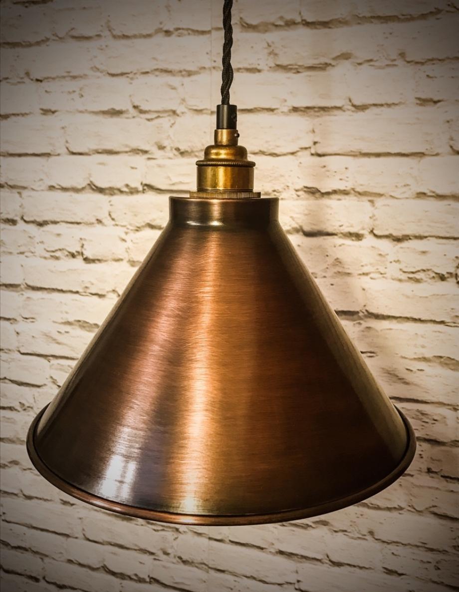 Handmade Aged copper pendant light 260mm