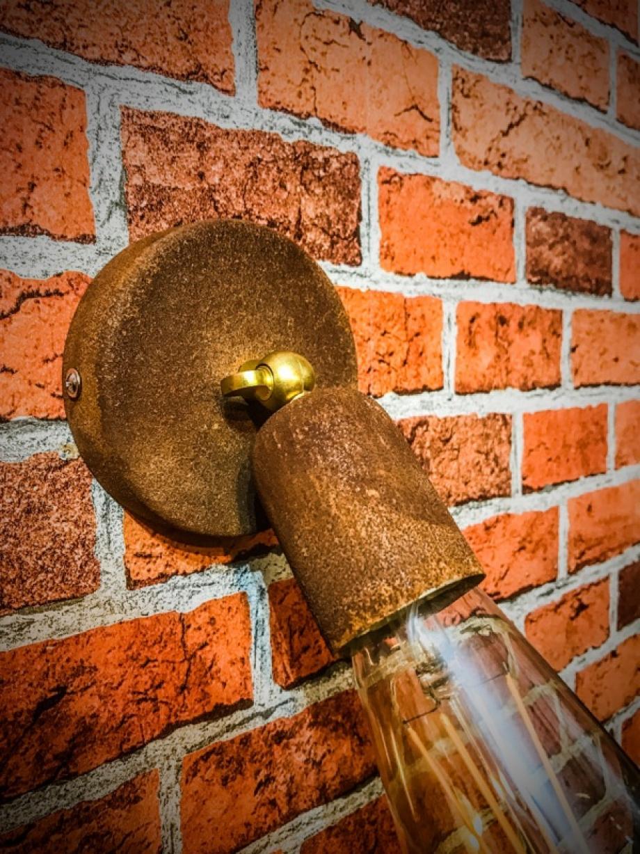 Rusted metal hand made angled wall light | Fraser Besant Lighting